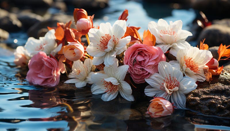 Freshness and Beauty in Nature, Pink Flower Blossom Generated by AI ...