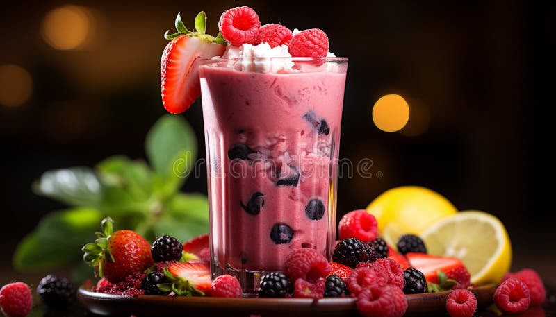 Freshness in a Bowl, Raspberry, Strawberry, Blueberry, Berry Generated ...