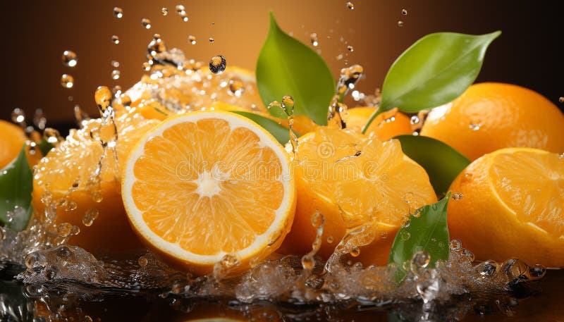 Freshness of Citrus Fruit, Wet Lemon Slice, Healthy Eating Generated by ... Freshness of Citrus Fruit, Wet Lemon Slice, Healthy Eating Generated by ...