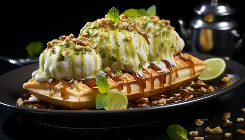 Freshness and Culinary Indulgence on a Plate of Gourmet Dessert ...