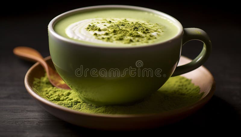Freshness in a Cup Hot Coffee, Green Tea, Frothy Latte Generated by AI ...