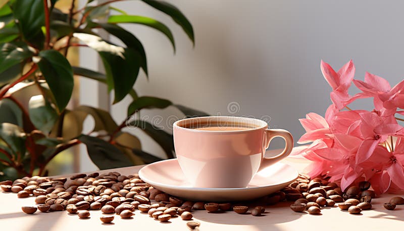 Freshness in a Cup, Nature Elegance, a Coffee Break Refreshment ...