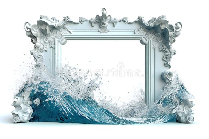 Freshness Design Wet Frame or Border with Water Stock Illustration ...