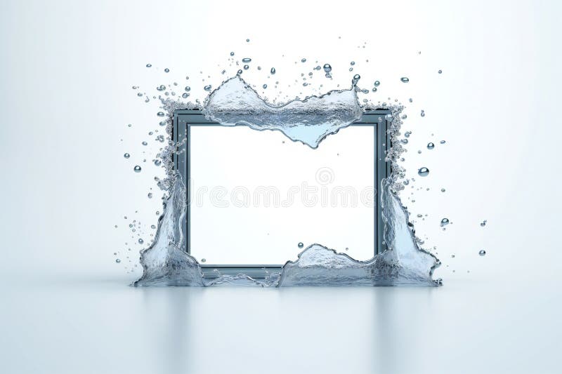 Freshness Design Wet Frame or Border with Water Stock Illustration ...
