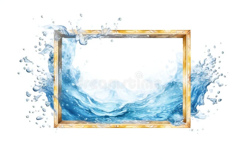 Freshness Design Wet Frame or Border with Water Stock Illustration ...