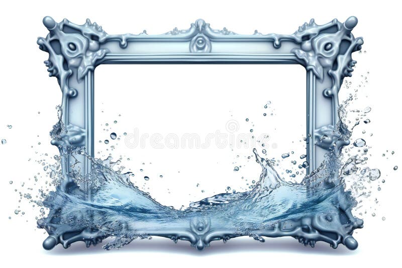 Freshness Design Wet Frame or Border with Water Stock Illustration ...