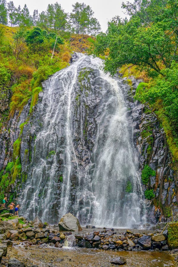 Efrata Waterfall in the Rainforest Highlands Near Lake Toba in Sumatra ...