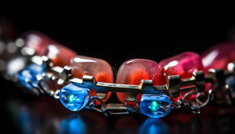 Freshness and Elegance in Abstract Jewelry Design on Black Background ...