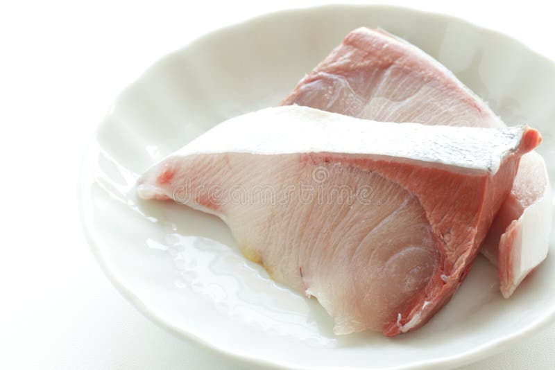 Yellow Tail Fillet on White Background Stock Image - Image of fillet ...
