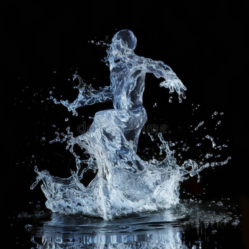 Freshness Fresh Water Splash Shaped Like a Human Stock Image - Image of ...