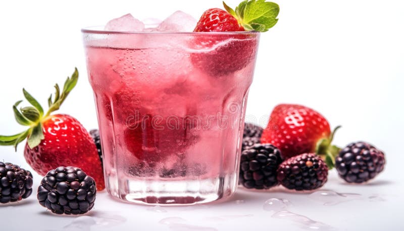 Freshness in a Glass Strawberry, Raspberry, Blackberry, Blueberry, Mint ...