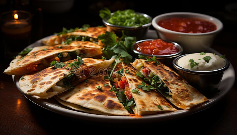 Freshness and Heat on a Plate, Gourmet Taco Appetizer Generated by AI ...