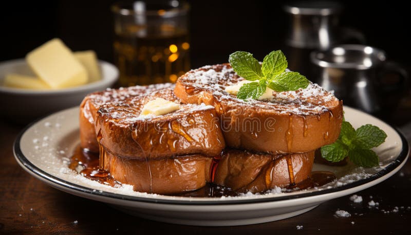 Freshness and Indulgence on a Gourmet Plate of Sweet Food Generated by ...