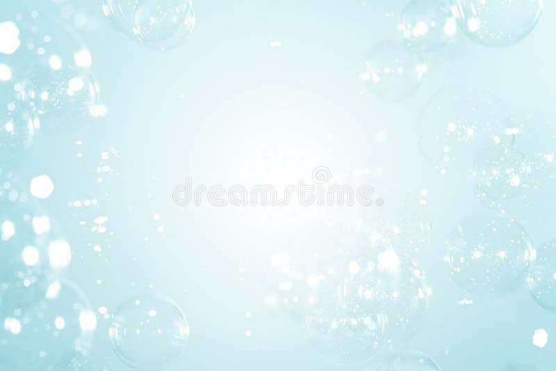 Freshness Natural with Transparent Blue Soap Bubbles Background with ...