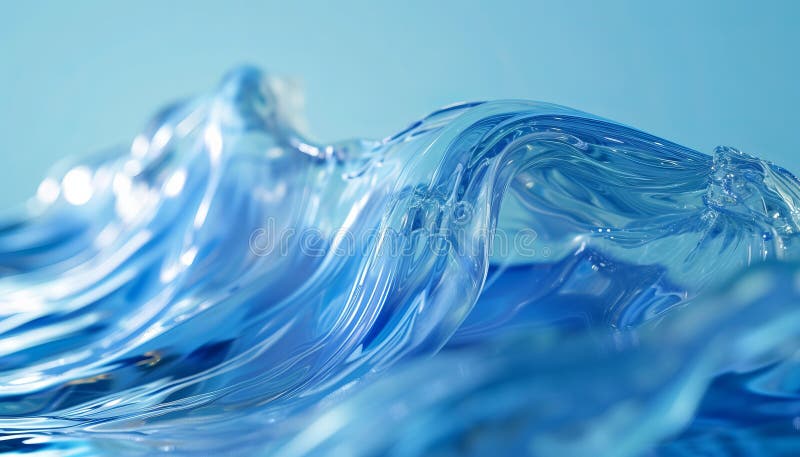 Freshness of Nature in a Blue Wave, Liquid and Transparent Stock ...