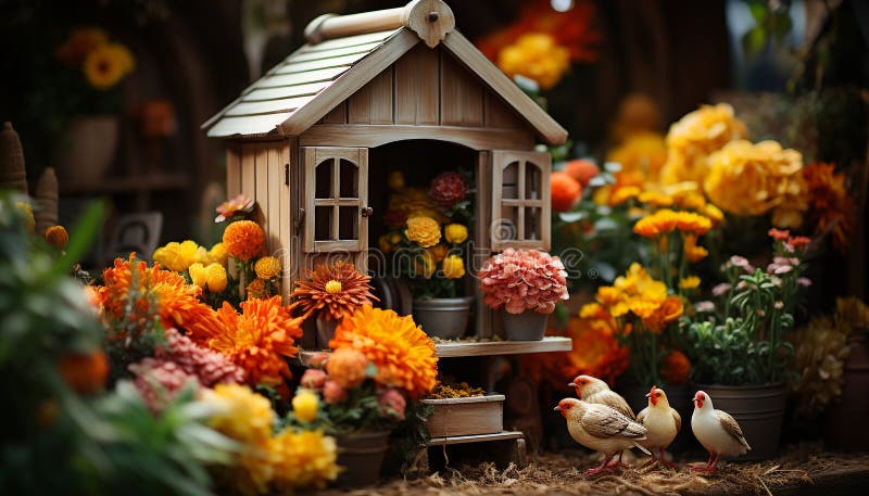 Freshness of Nature Gift a Cute, Multi Colored Flower Bouquet Generated ...