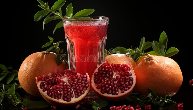 Freshness of Nature in a Glass, Ripe Citrus Slice Refreshment Generated ...