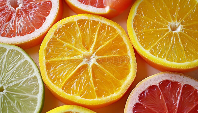 Freshness and Nature in a Juicy, Ripe Citrus Fruit Slice Stock ...