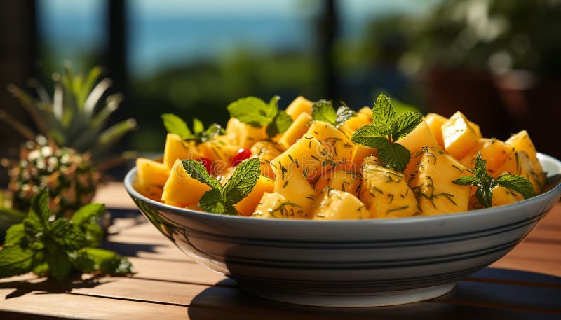 Freshness and Nature on a Summer Table Generated by AI Stock Image ...