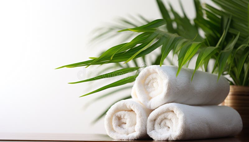 Freshness and Relaxation in a Green Nature Spa Generated by AI Stock ...