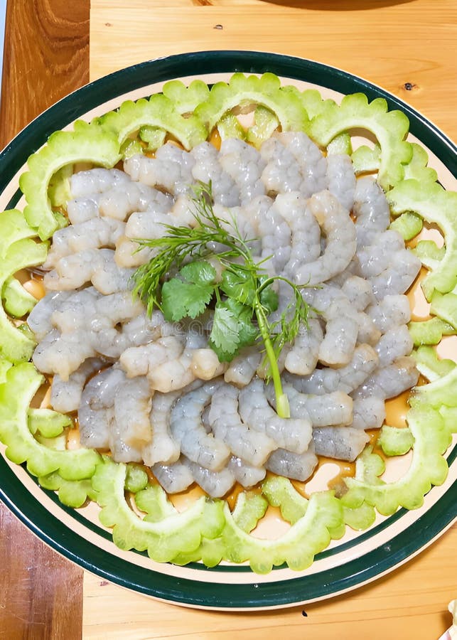 Freshness Shrimp with Bitter Gourd Salad Stock Image - Image of lunch ...