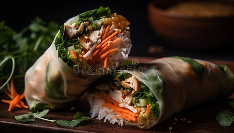 Freshness and Spice in a Vietnamese Spring Roll Appetizer Plate ...