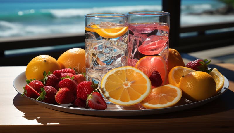 Freshness of Summer Fruit, Lemon, Orange, Strawberry, Healthy Eating ... Freshness of Summer Fruit, Lemon, Orange, Strawberry, Healthy Eating ...
