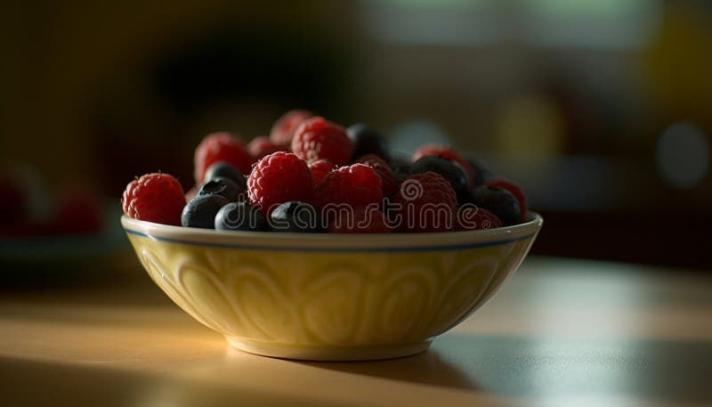 Freshness and Sweetness in a Bowl of Organic Berry Fruit Generated by ...
