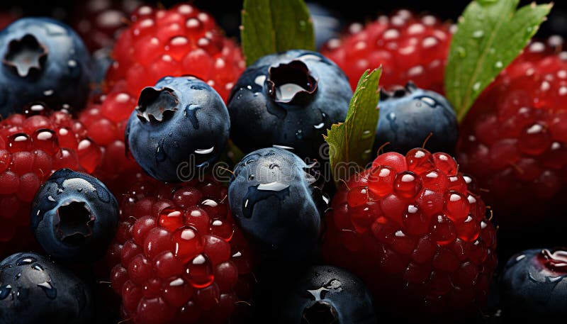 Freshness and Sweetness in a Juicy Blueberry Dessert Generated by AI ...