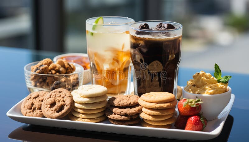 Freshness on Table Gourmet Snack, Homemade Dessert, Indulgence in ...