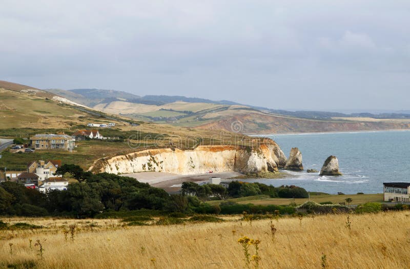 Freshwater Bay on the Isle of Wight. Stock Image - Image of beautiful ...