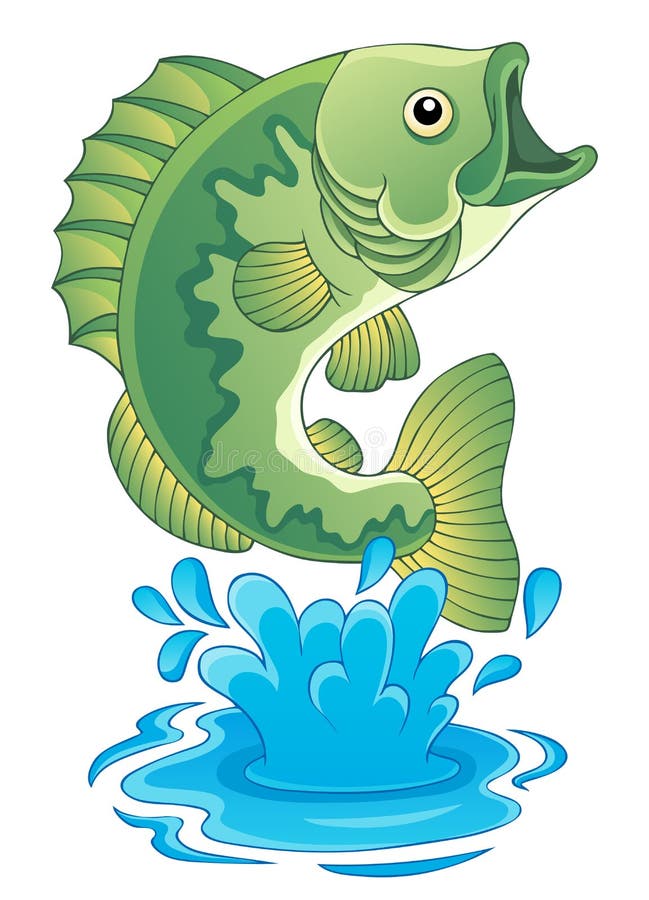 Cute Fish Jumping Off the Water Stock Illustration - Illustration of ...