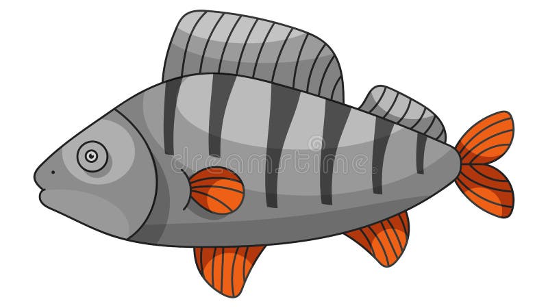 Freshwater Yellow Perch Illustration Art Graphic Design File Stock ...