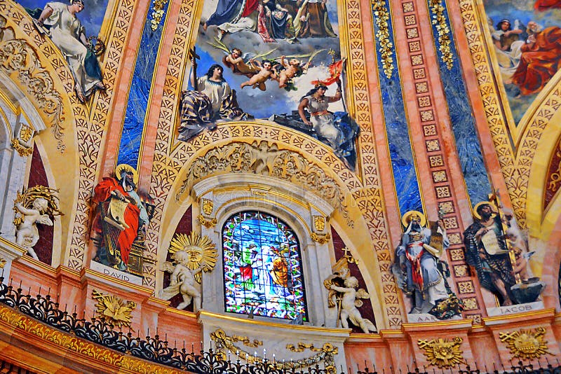 Fresko redaktionelles foto. Bild von kathedrale, spanien - 113334656