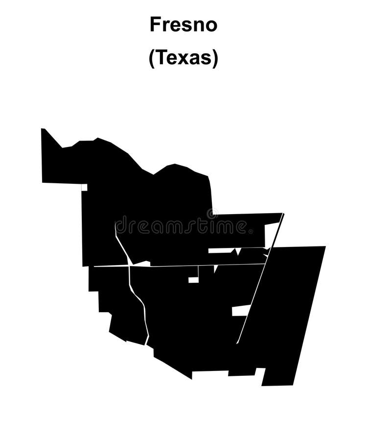 Fresno outline map stock vector. Illustration of detailed - 357644938
