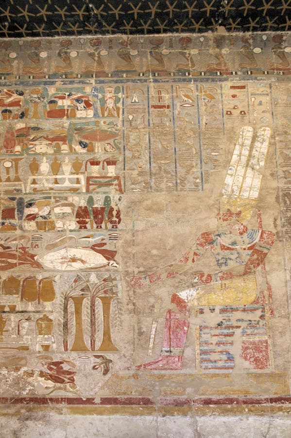 Fresque antique de pharaon image stock. Image du chaux - 3072451