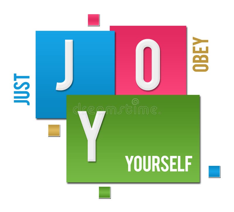 FREUDE - Befolgen Sie Sich Einfach Bunter Quadrat-Text Stock Abbildung ...