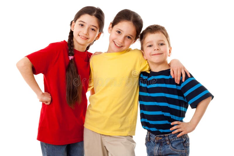 Freunde - Drei Kinder Zusammen Stockbild - Bild von familie ...