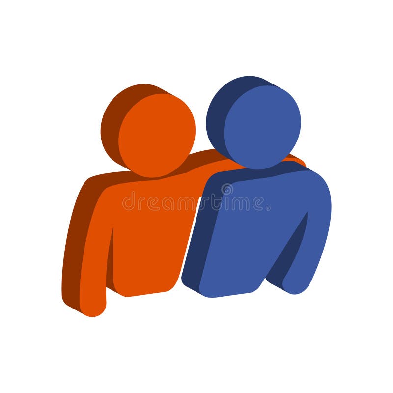 Freunde, Freundschaftssymbol Flache Isometrische Ikone Oder Logo Vektor ...