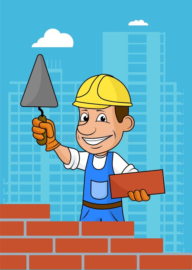 Freundlicher Erbauer vektor abbildung. Illustration von getrennt - 87309885