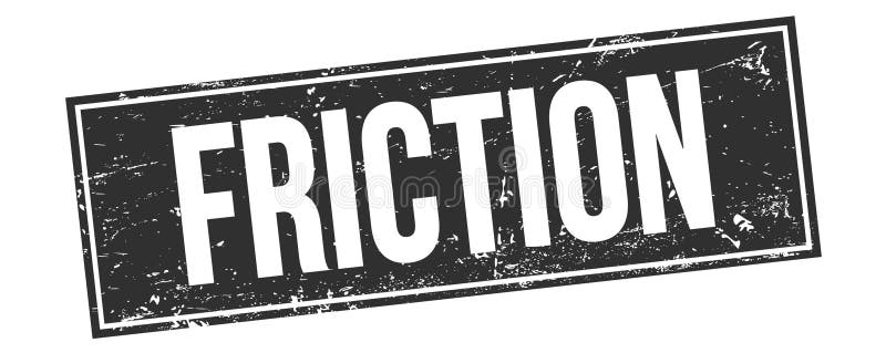 FRICTION Text on Black Grungy Rectangle Stamp Stock Illustration ...