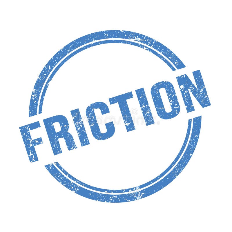 FRICTION Text Written on Blue Grungy Round Stamp Stock Illustration ...