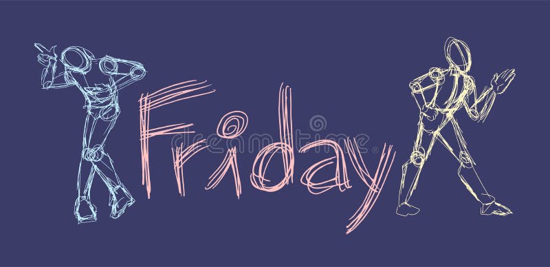 Friday art illustration stock vector. Illustration of person - 215473046