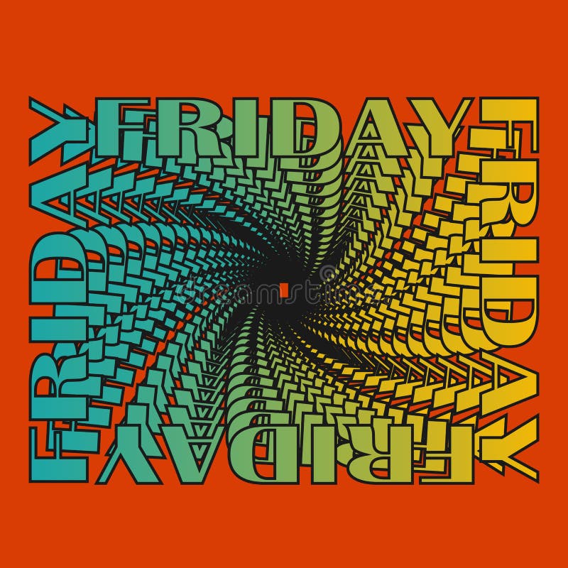 Friday. Background with Text Friday. Vector Illustration. Day of the ...
