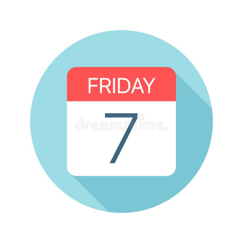 Friday 7 - Calendar Icon. Vector Illustration of One Day of Week Stock ...