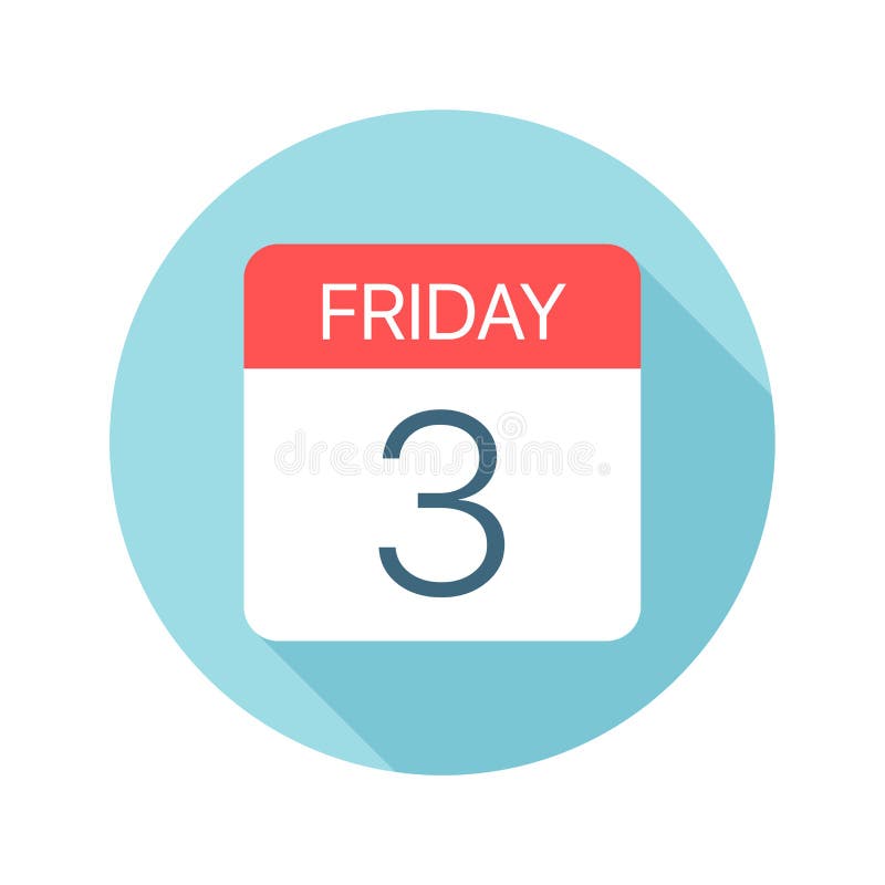 Friday 3 - Calendar Icon. Vector Illustration of One Day of Week Stock ...
