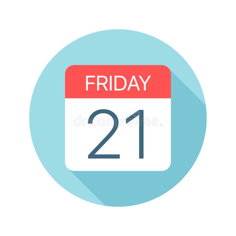 Friday 21 - Calendar Icon. Vector Illustration of One Day of Week Stock ...