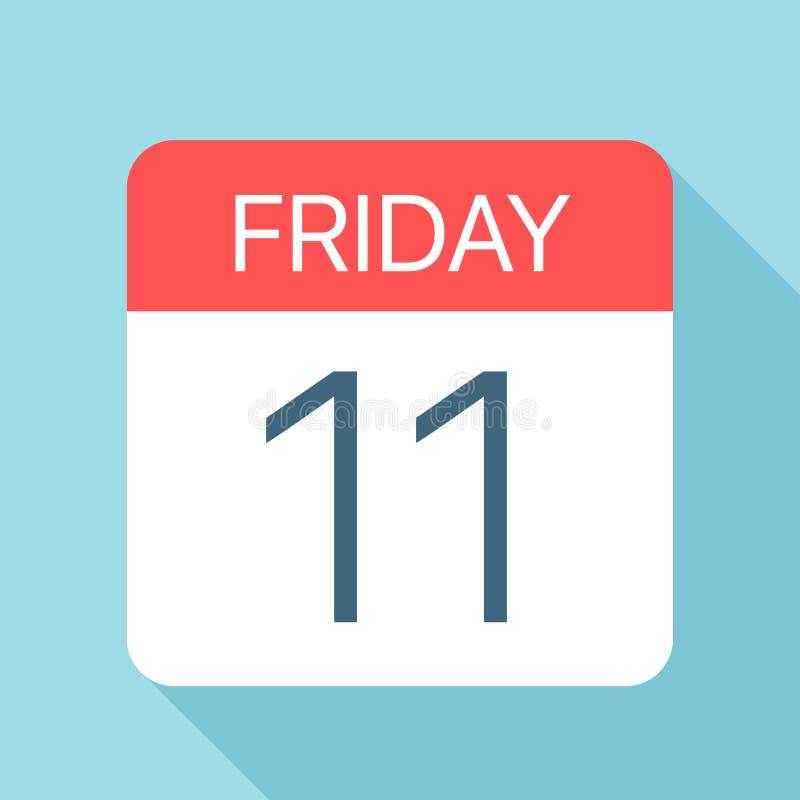 Friday 11 - Calendar Icon. Vector Illustration of Week Day Paper Leaf ...