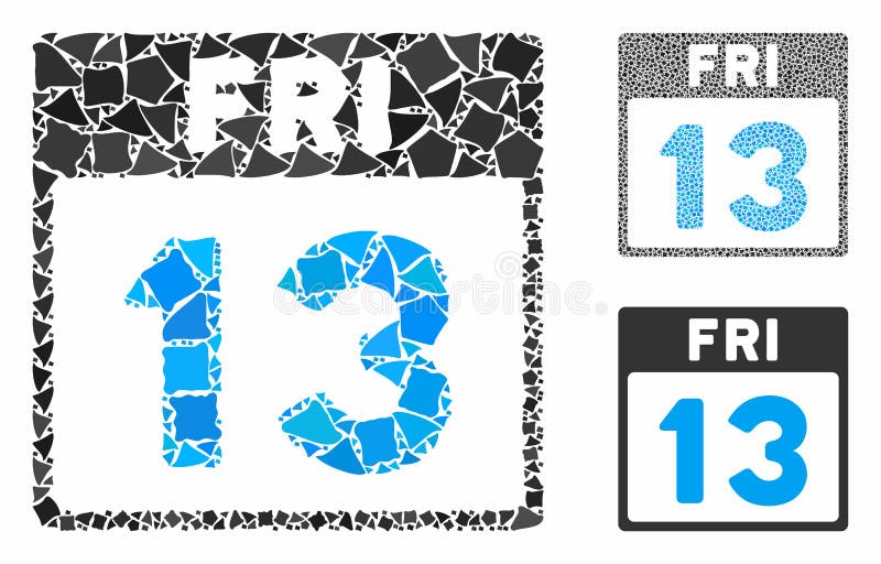 13 Friday Calendar Page Composition Icon of Trembly Pieces Stock ...
