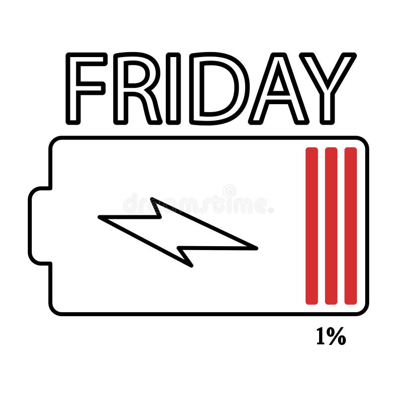 Friday. Empty battery stock vector. Illustration of depression - 260767743